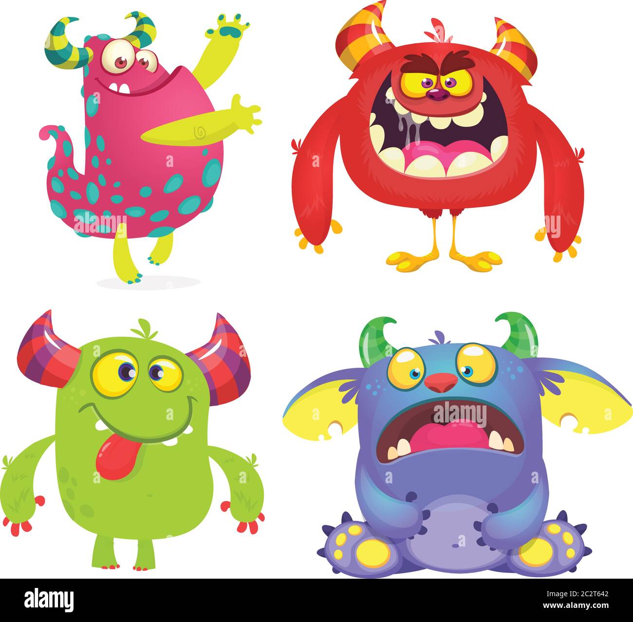 Cute Cartoon Monsters Set Of Cartoon Monsters Goblin Or Troll