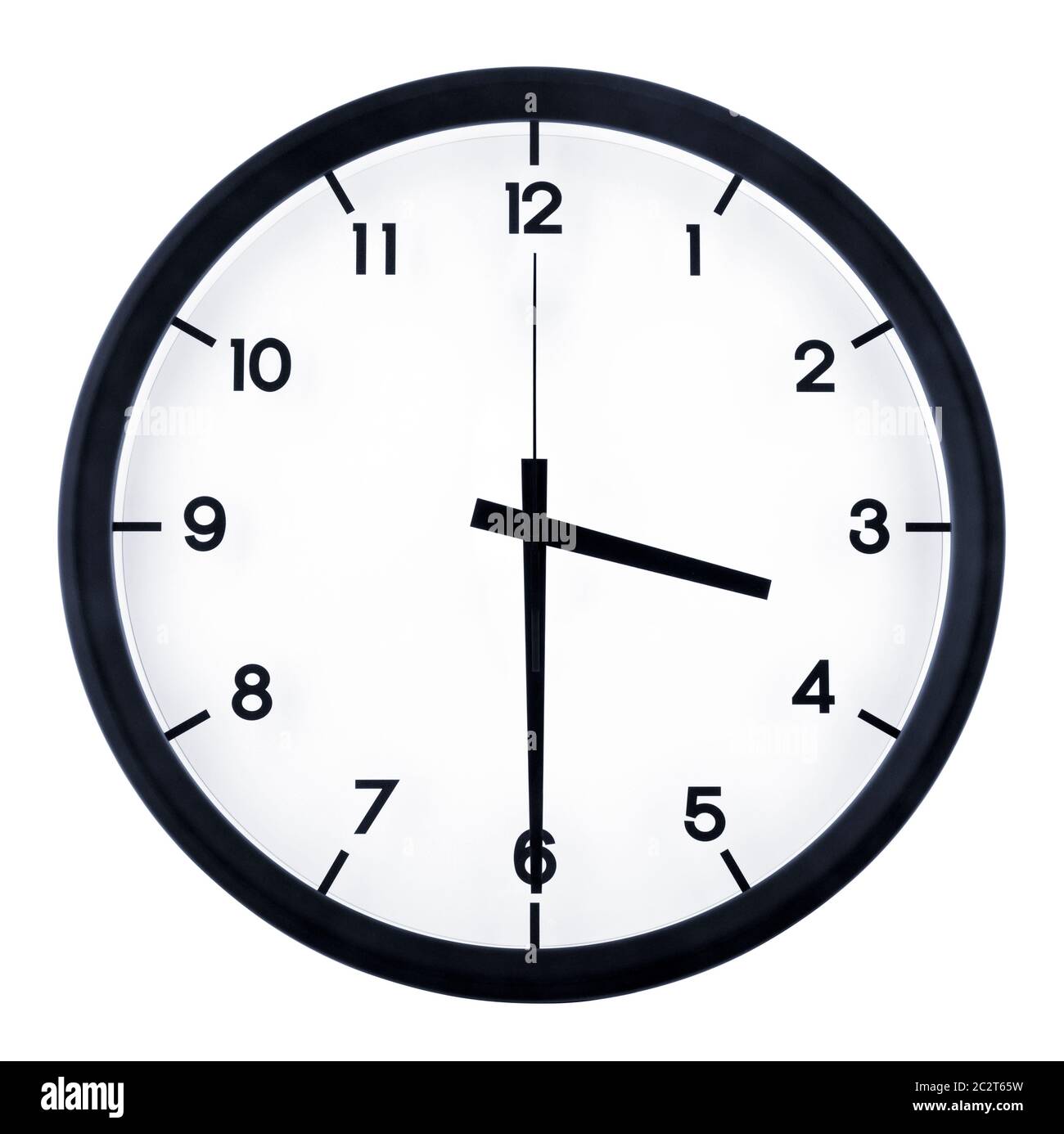 Classic analog clock pointing at 8 o'clock, isolated on white ...