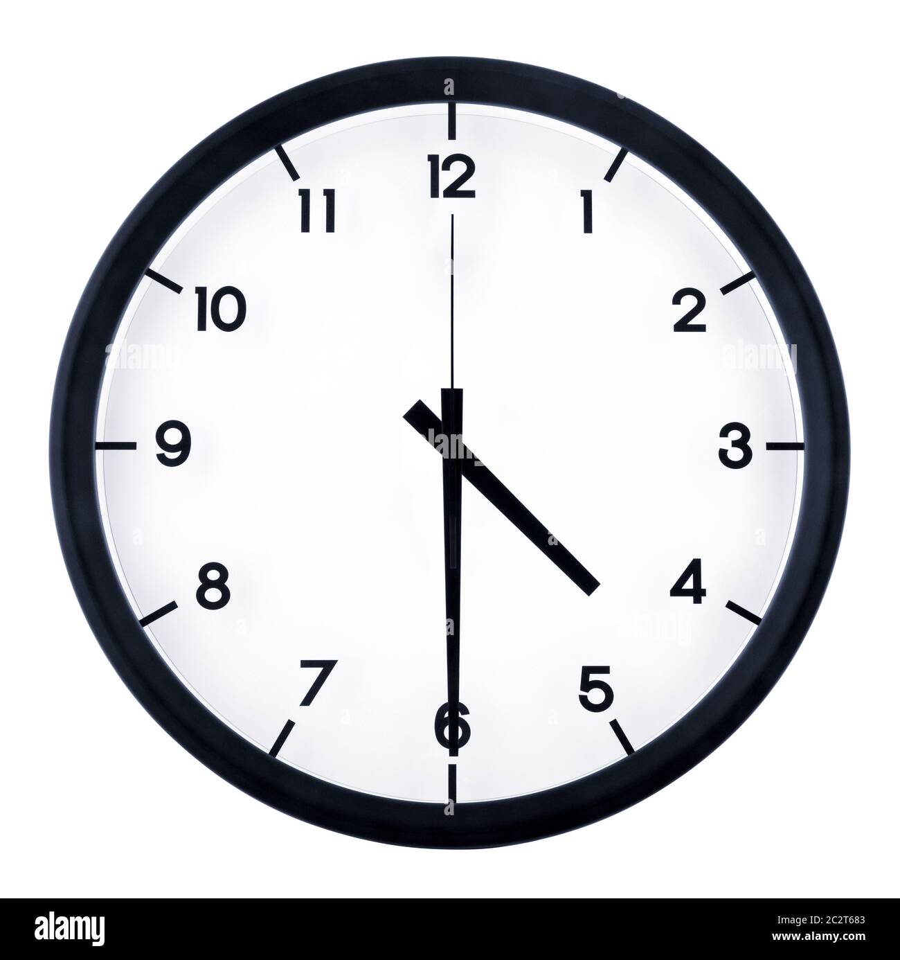 Classic analog clock pointing at 8 o'clock, isolated on white ...