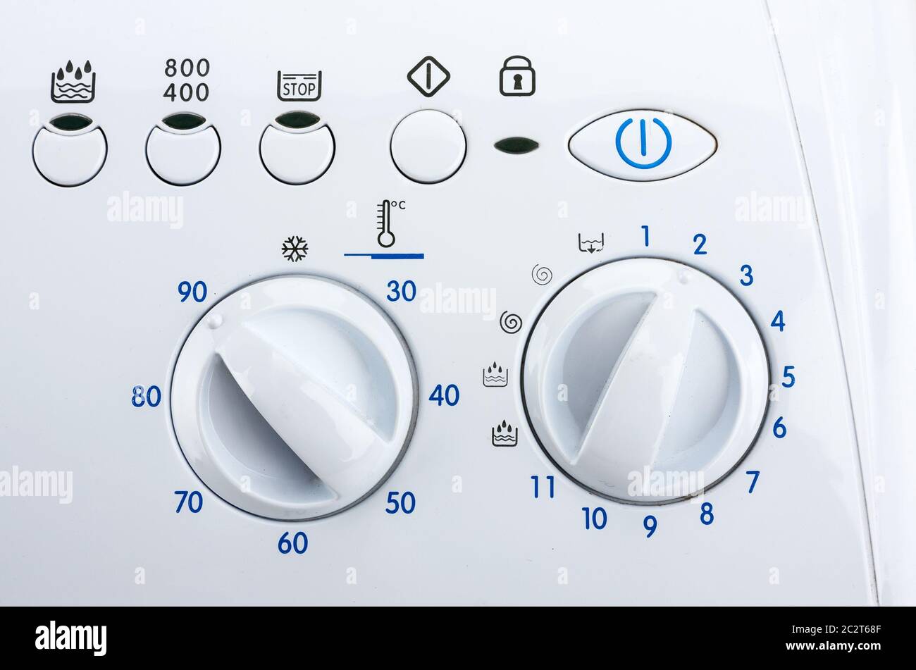 White control panel of modern washing machine Stock Photo - Alamy