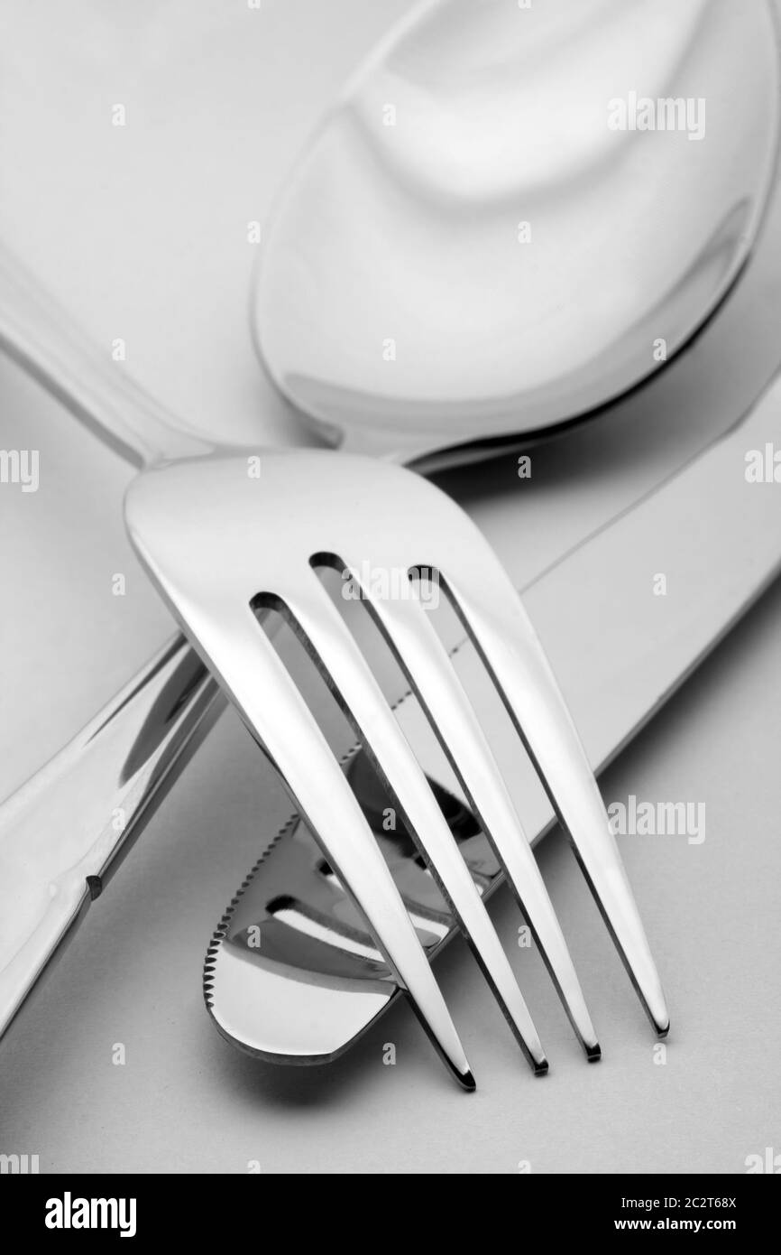 Close up fork macro Black and White Stock Photos & Images - Alamy