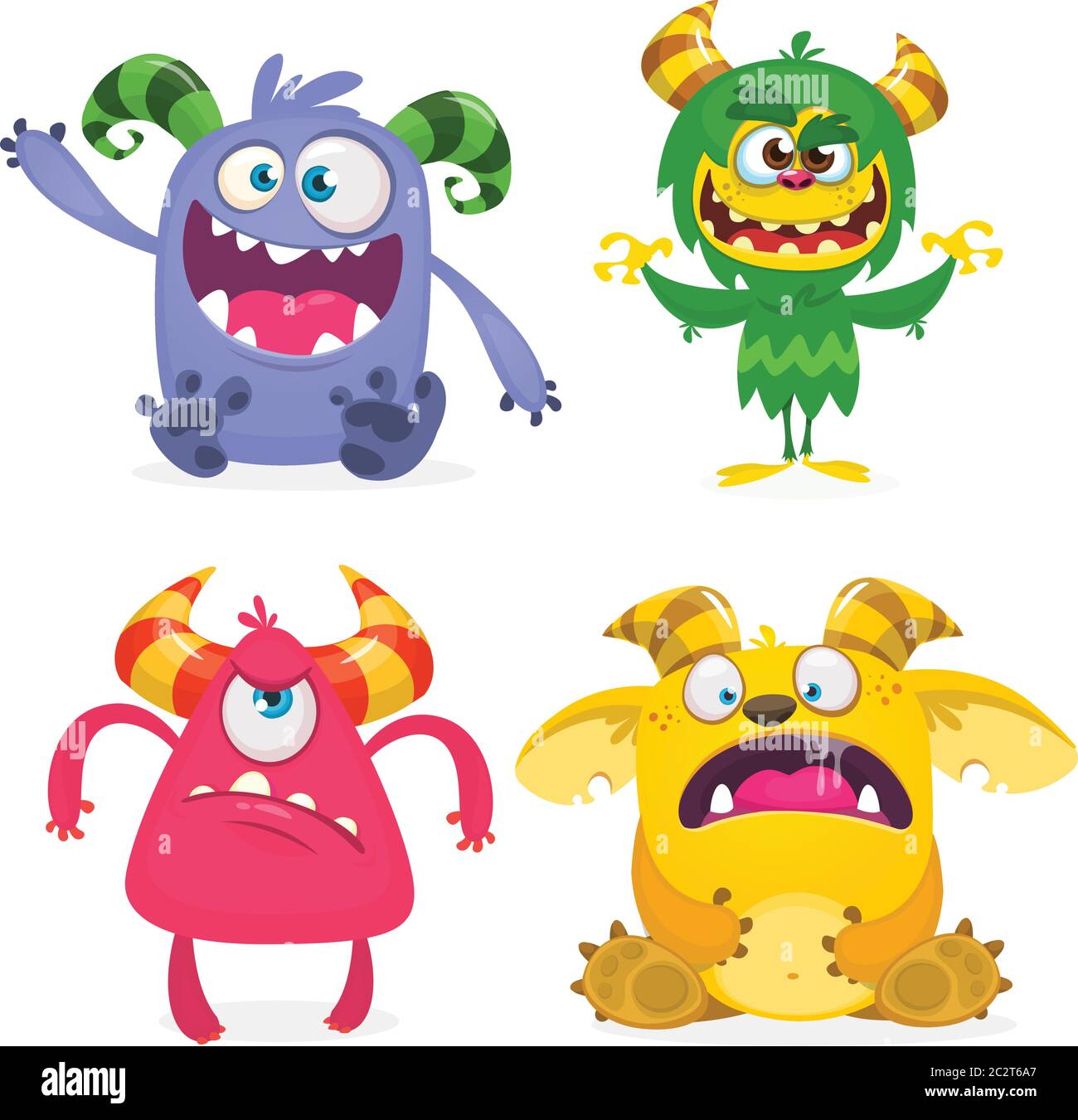 Cute Cartoon Monsters Set Of Cartoon Monsters Goblin Or Troll