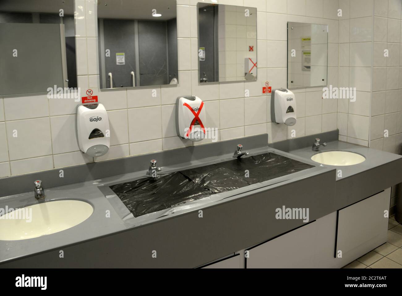 Public Toilets, modified for social distancing, in Nottingham Stock ...