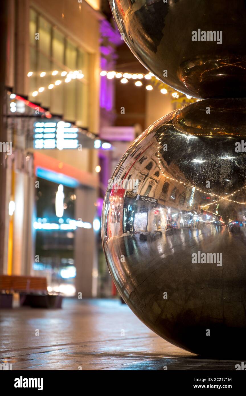 Spheres Sculpture ("Mall's Balls") at Night in Rundle Mall - Adelaide ...