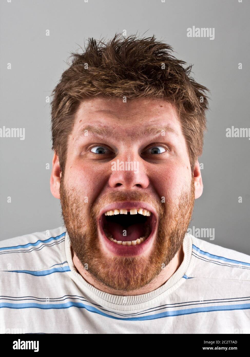 Portrait of a ugly angry screaming man Stock Photo - Alamy