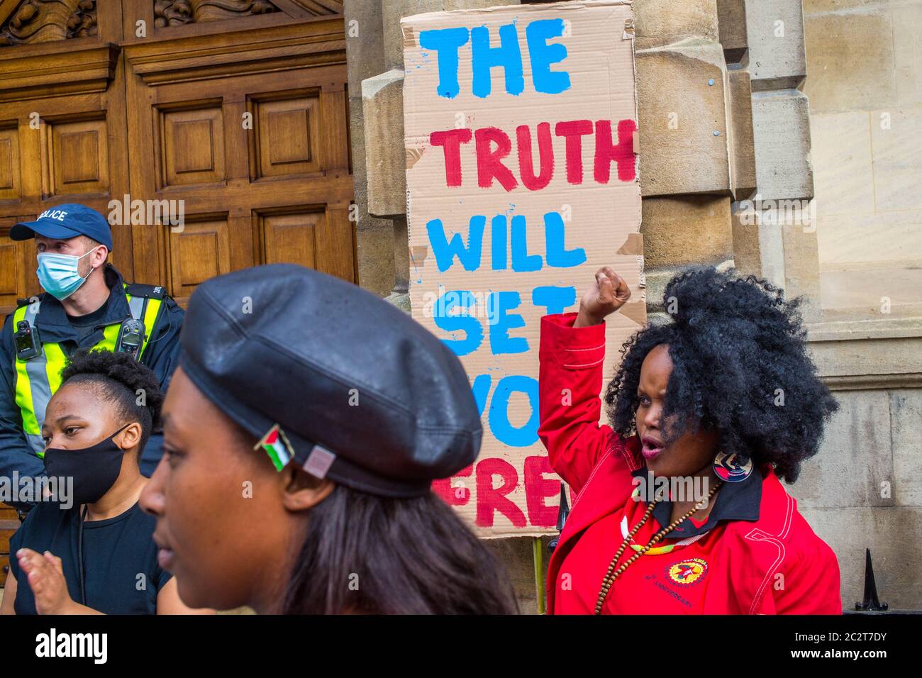 Black women seen during the protest.Many took to the streets outside ...
