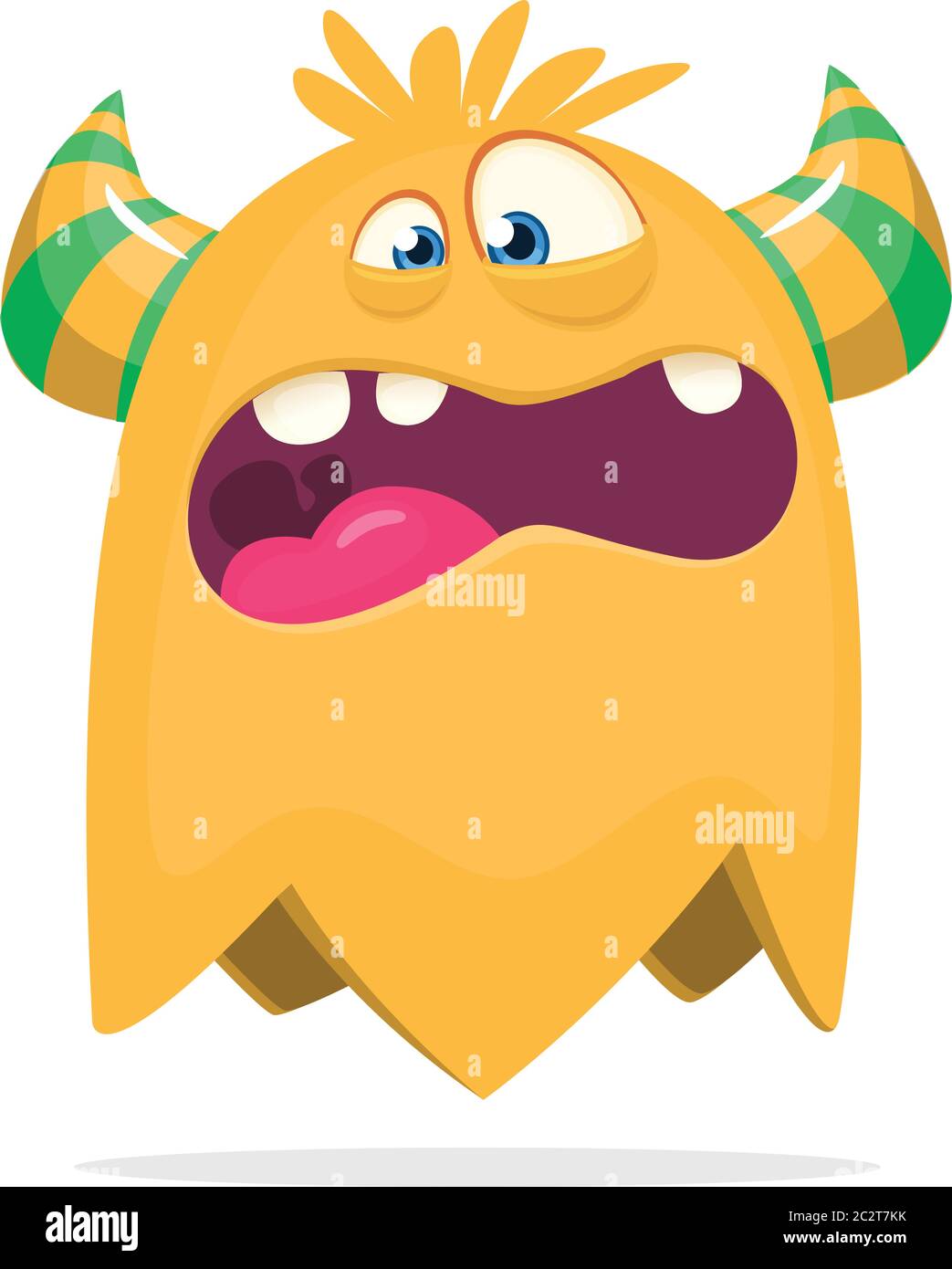 Cartoon angry monster. Halloween illustration of scary monster Stock ...