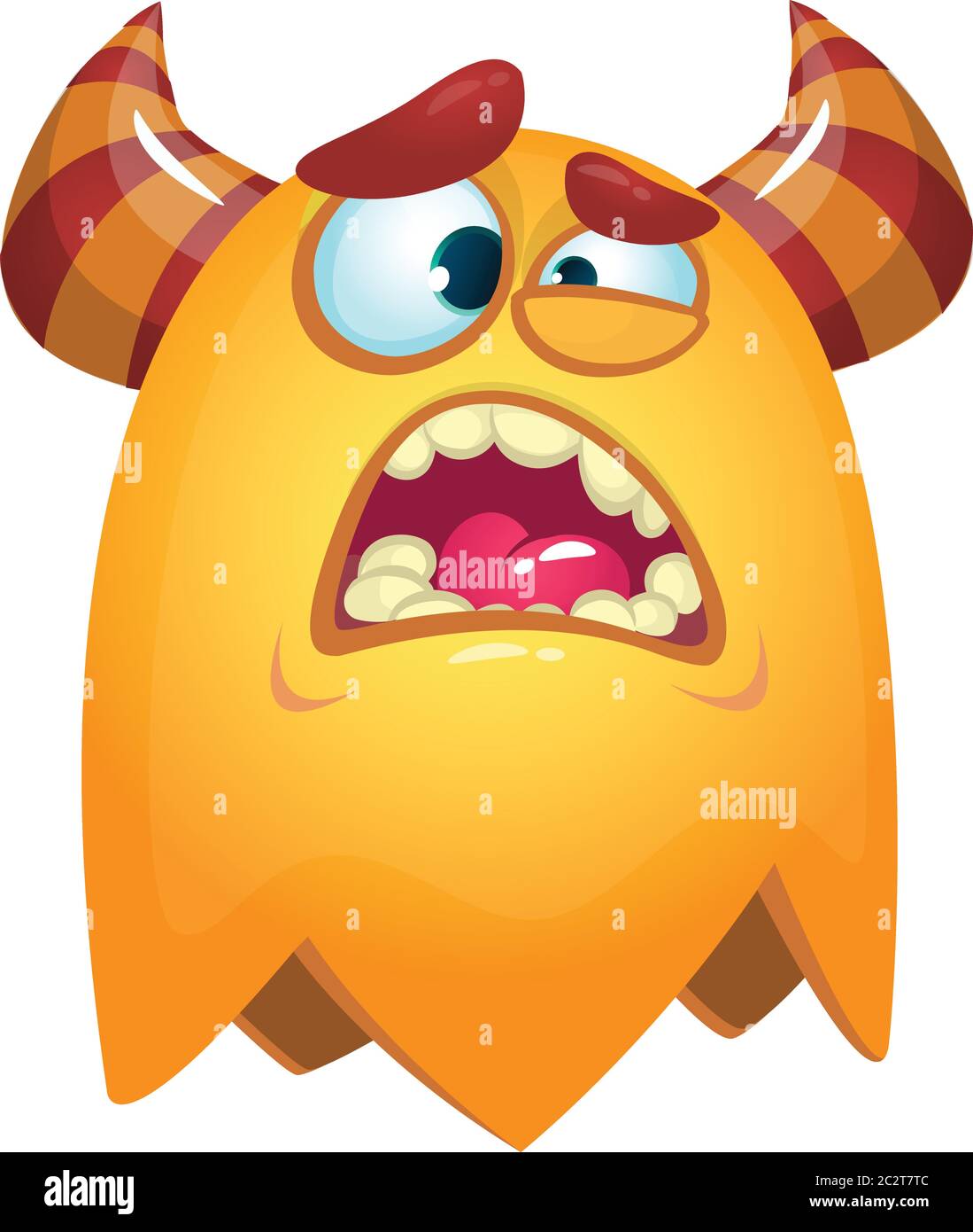 Cartoon angry monster. Halloween illustration of scary monster Stock ...