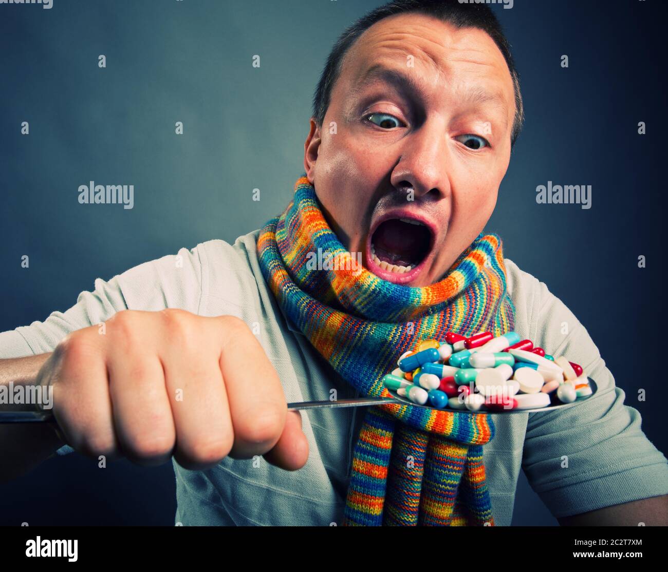 Man eating pills medicines hi-res stock photography and images - Alamy