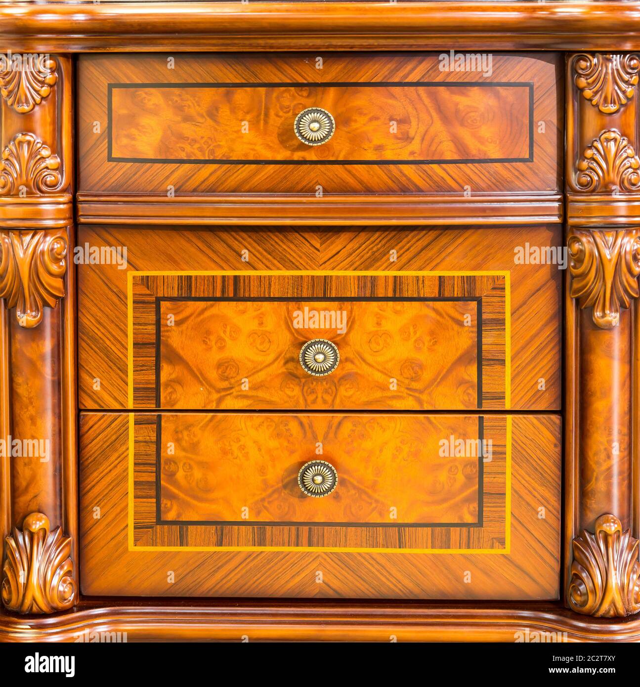 Retro wooden drawer. Closeup view Stock Photo - Alamy