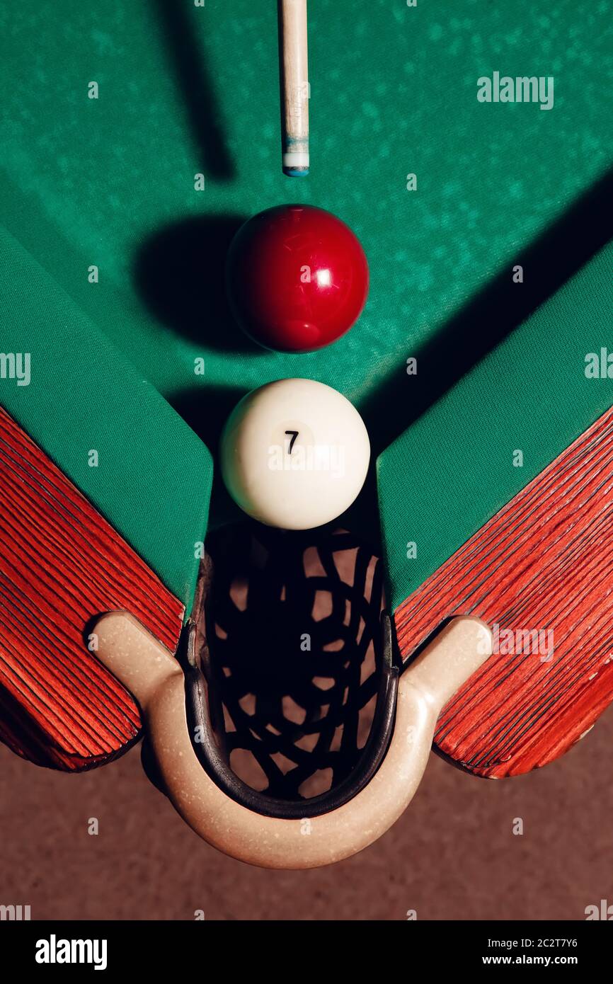 Table billiards ball top view hi-res stock photography and images - Alamy