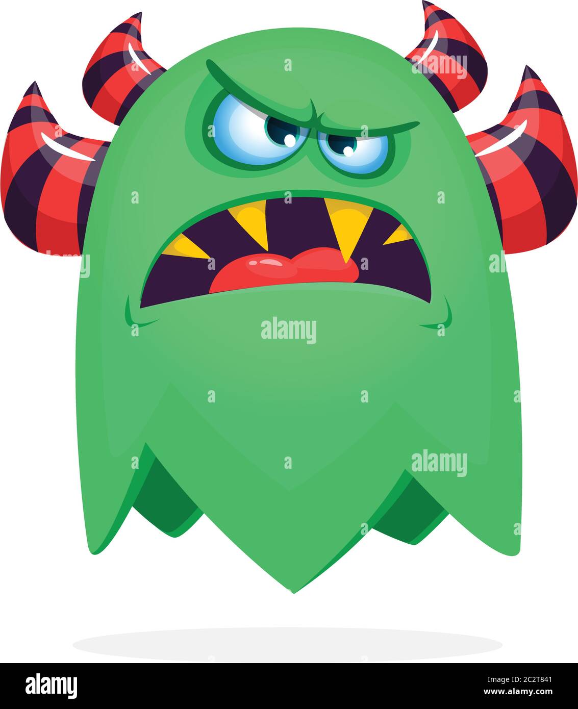 Cartoon angry monster. Halloween illustration of scary monster Stock ...