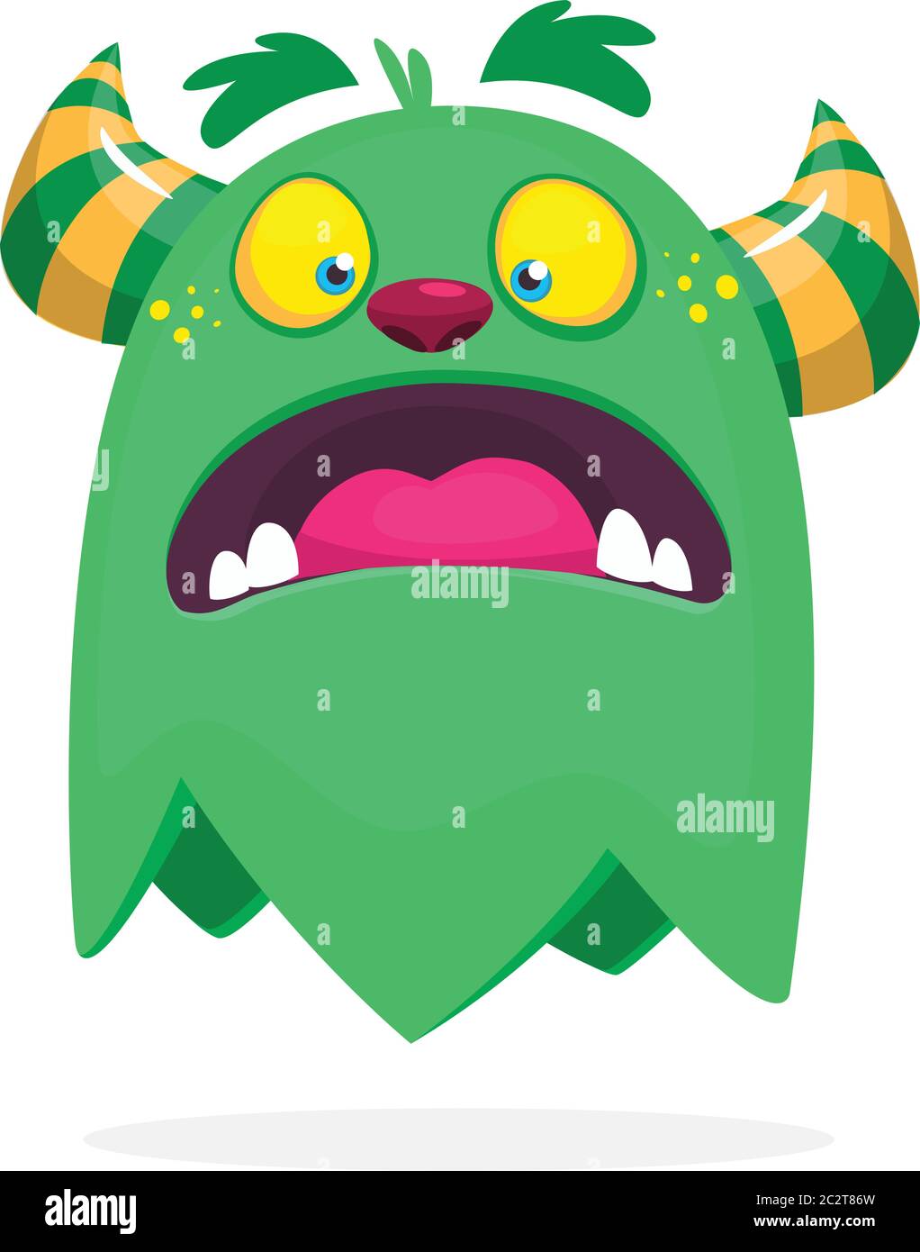 Cartoon angry monster. Halloween illustration of scary monster Stock ...