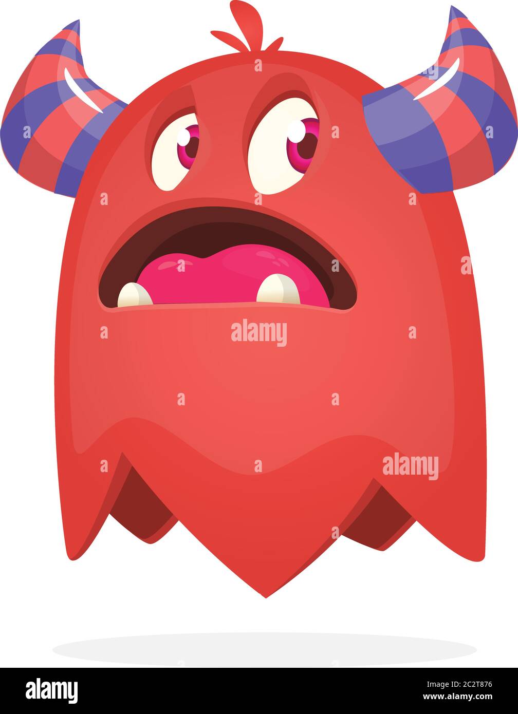 Cartoon angry monster. Halloween illustration of scary monster Stock ...