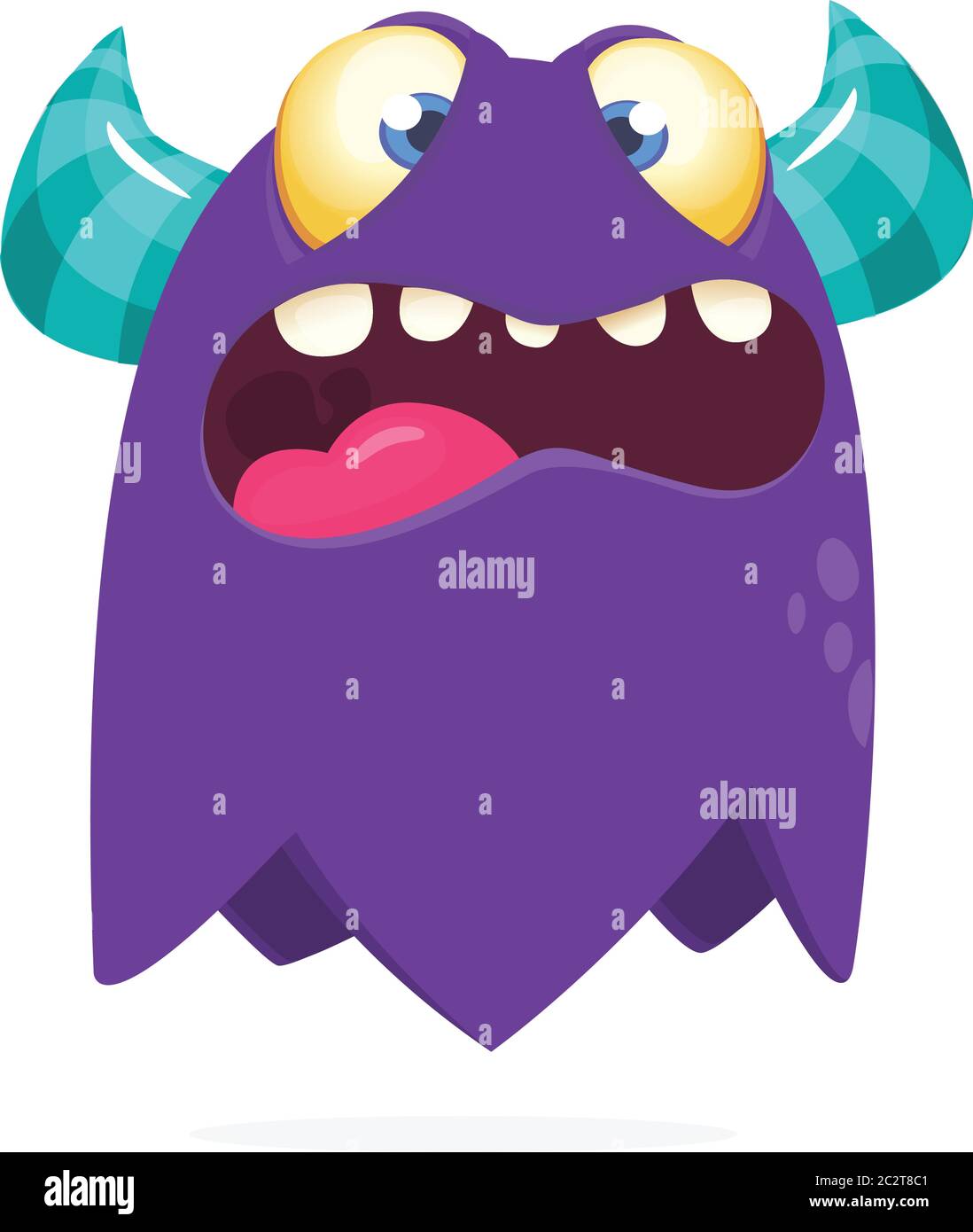 Cartoon angry monster. Halloween illustration of scary monster Stock ...