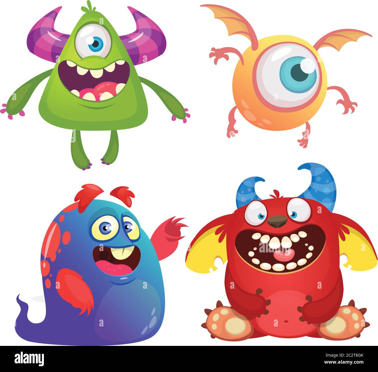 Cute Cartoon Monsters Set Of Cartoon Monsters Ghost Goblin Or Troll