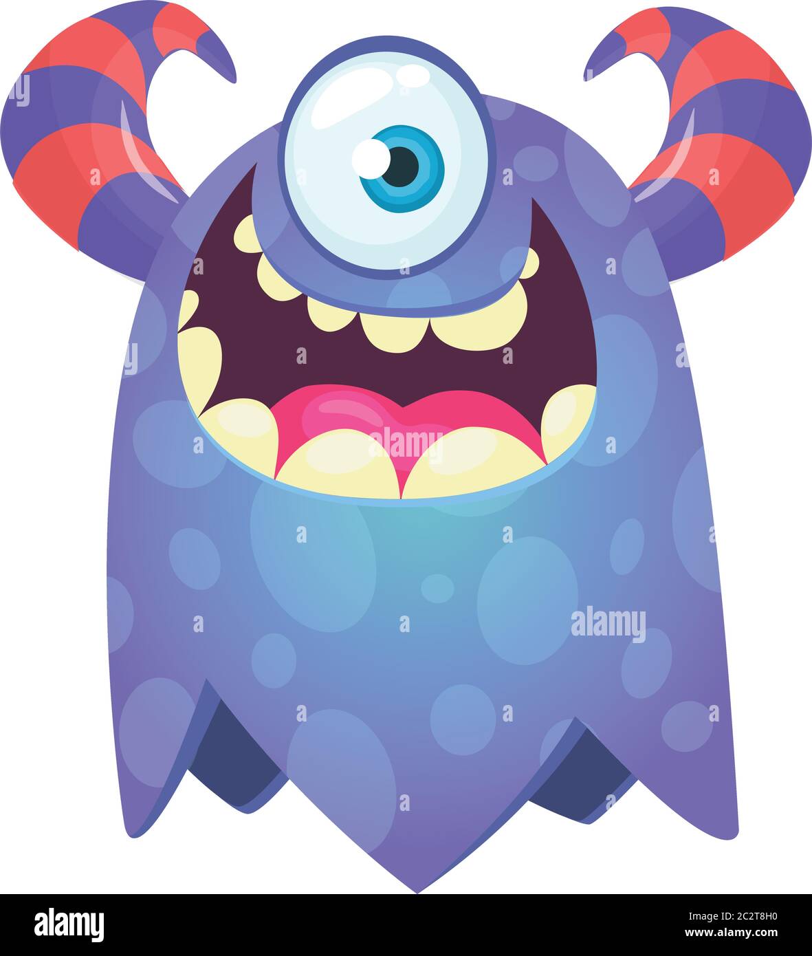 Cartoon happy one eye monster cyclops. Halloween illustration of ...