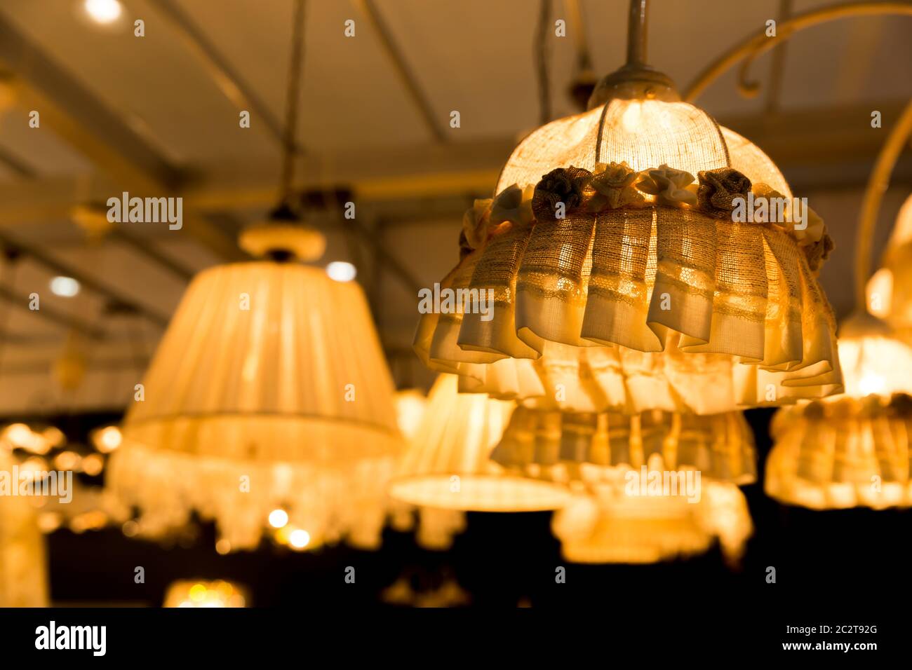 Vintage lamps in yellow color Stock Photo - Alamy