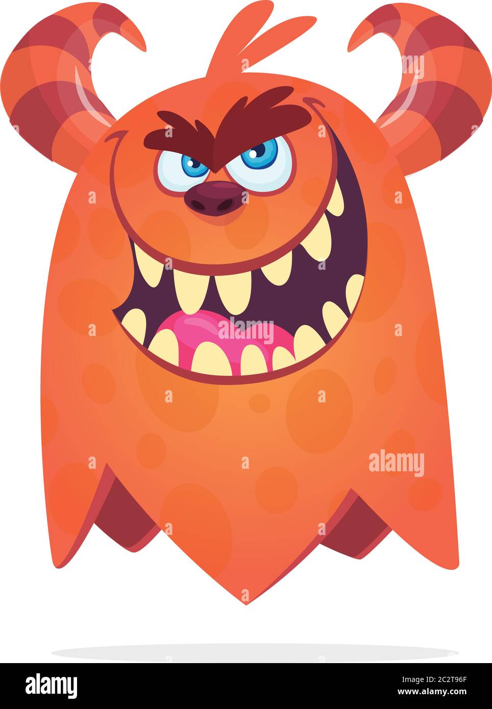 Cartoon angry monster. Halloween illustration of scary monster Stock ...