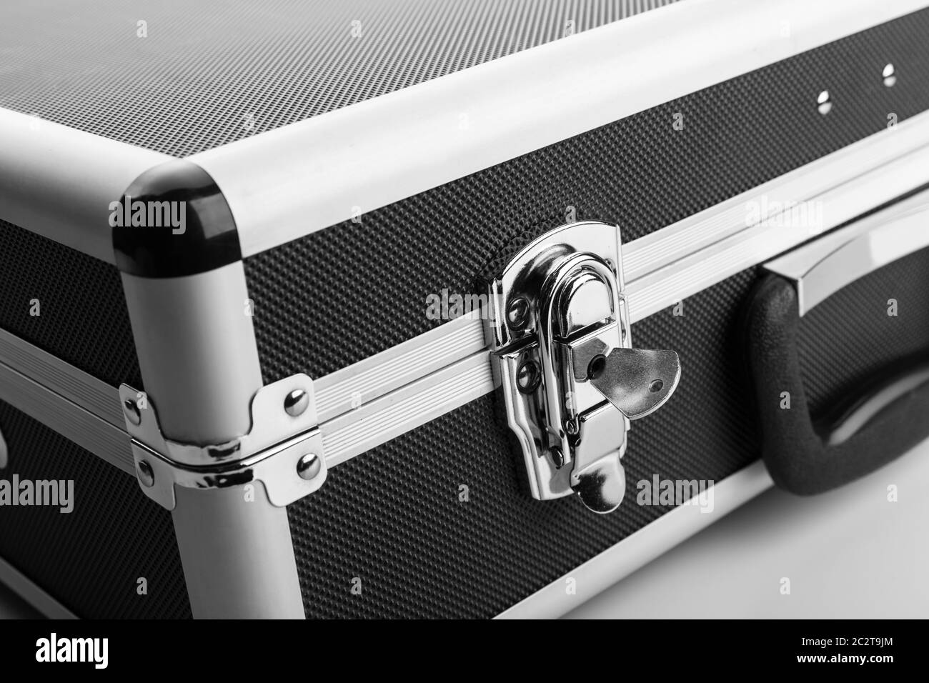 Metal briefcase for money isolated on white background Stock Photo - Alamy
