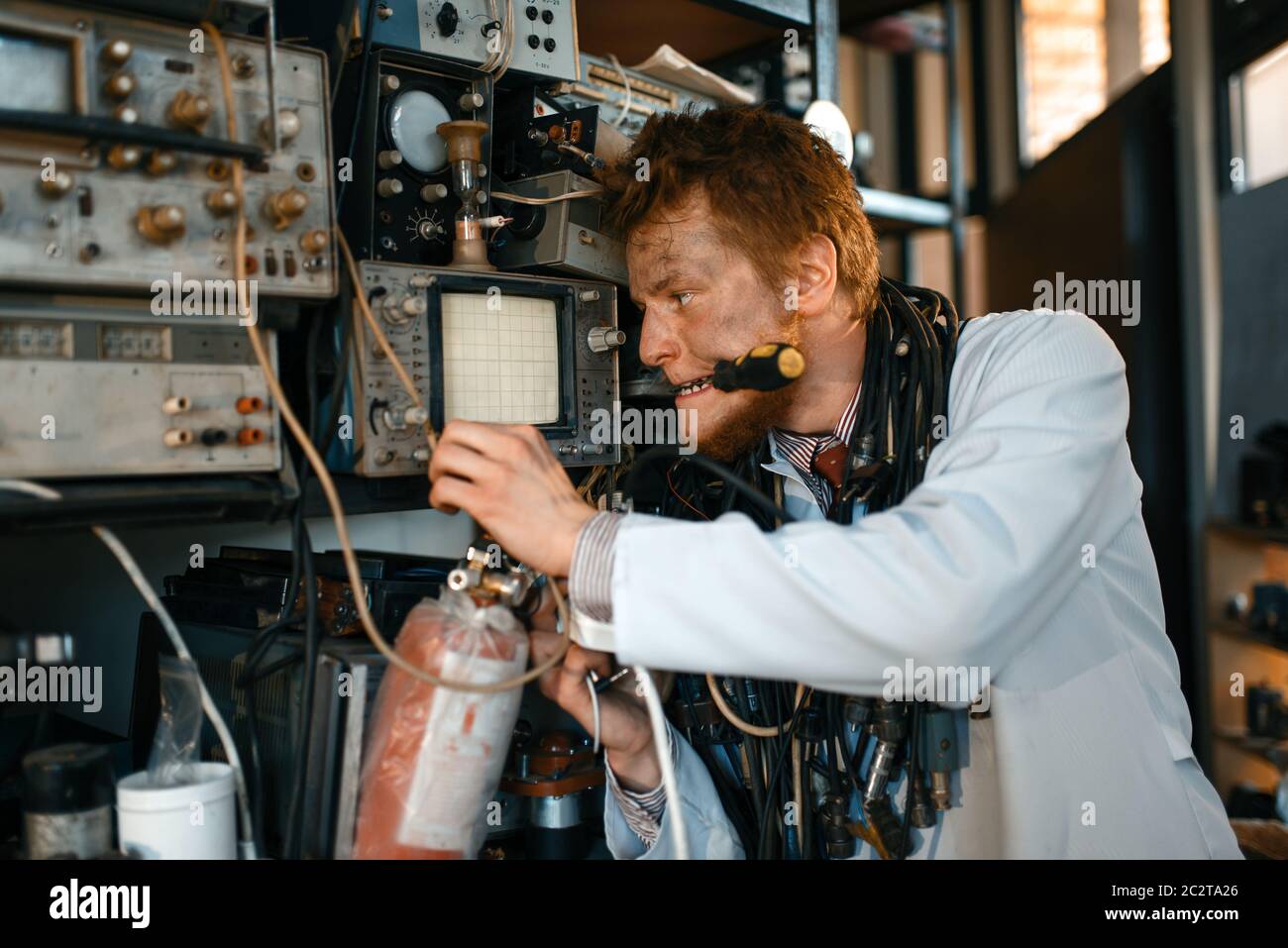 Crazy scientist hi-res stock photography and images - Alamy
