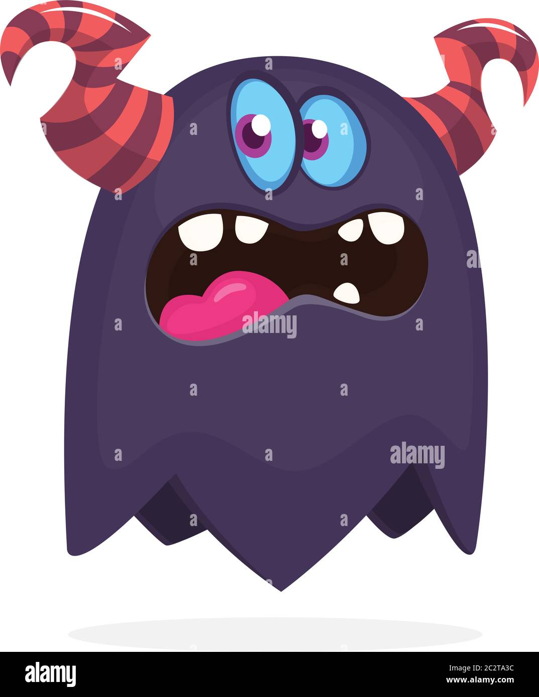 Cartoon angry monster. Halloween illustration of scary monster Stock ...