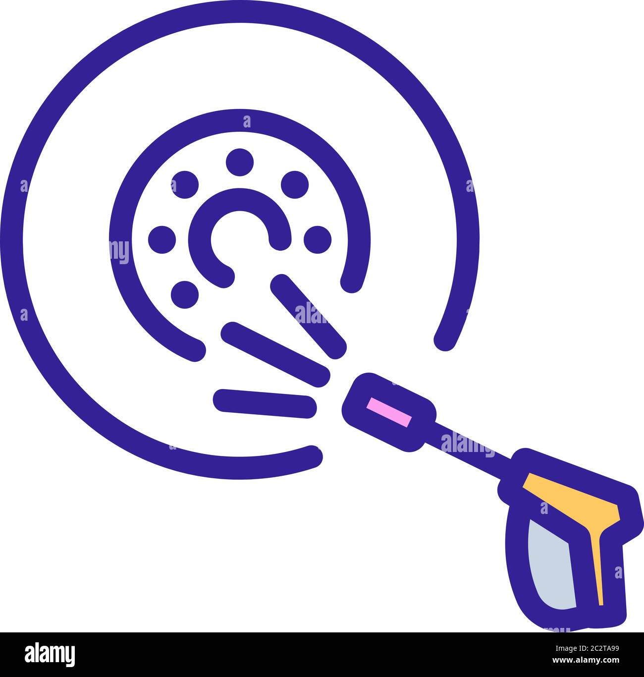 wheel pressure washer icon vector outline illustration Stock Vector ...