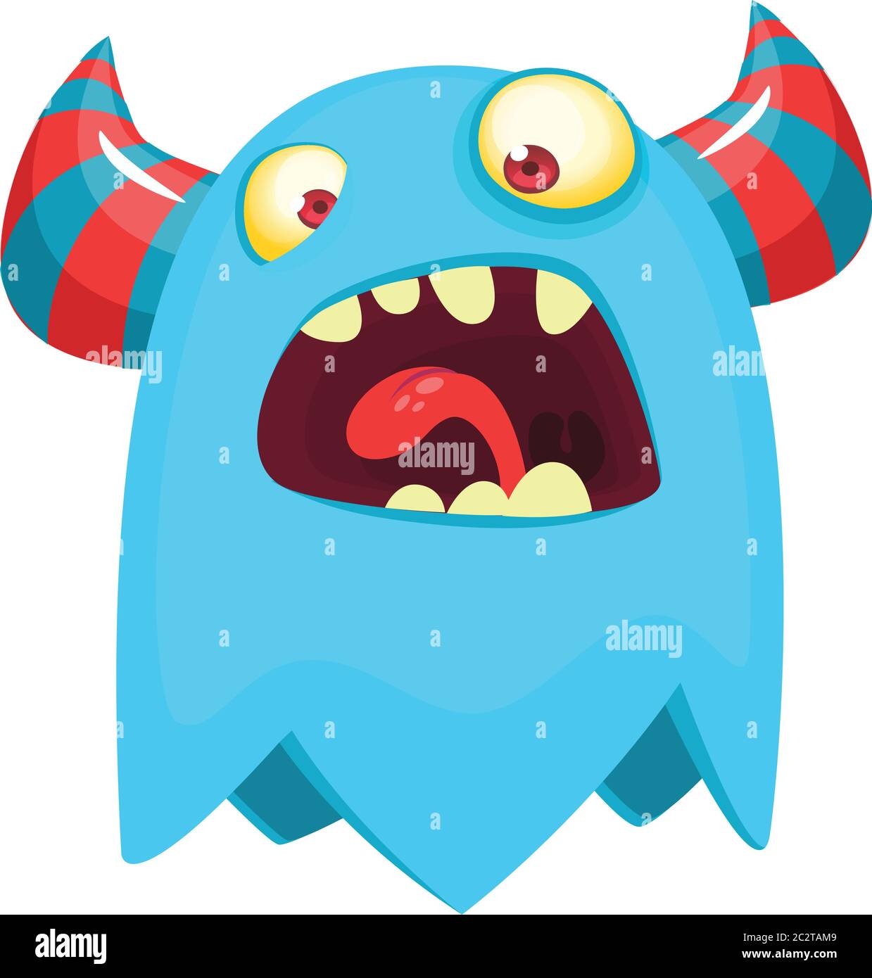 Cartoon angry monster. Halloween illustration of scary monster Stock ...