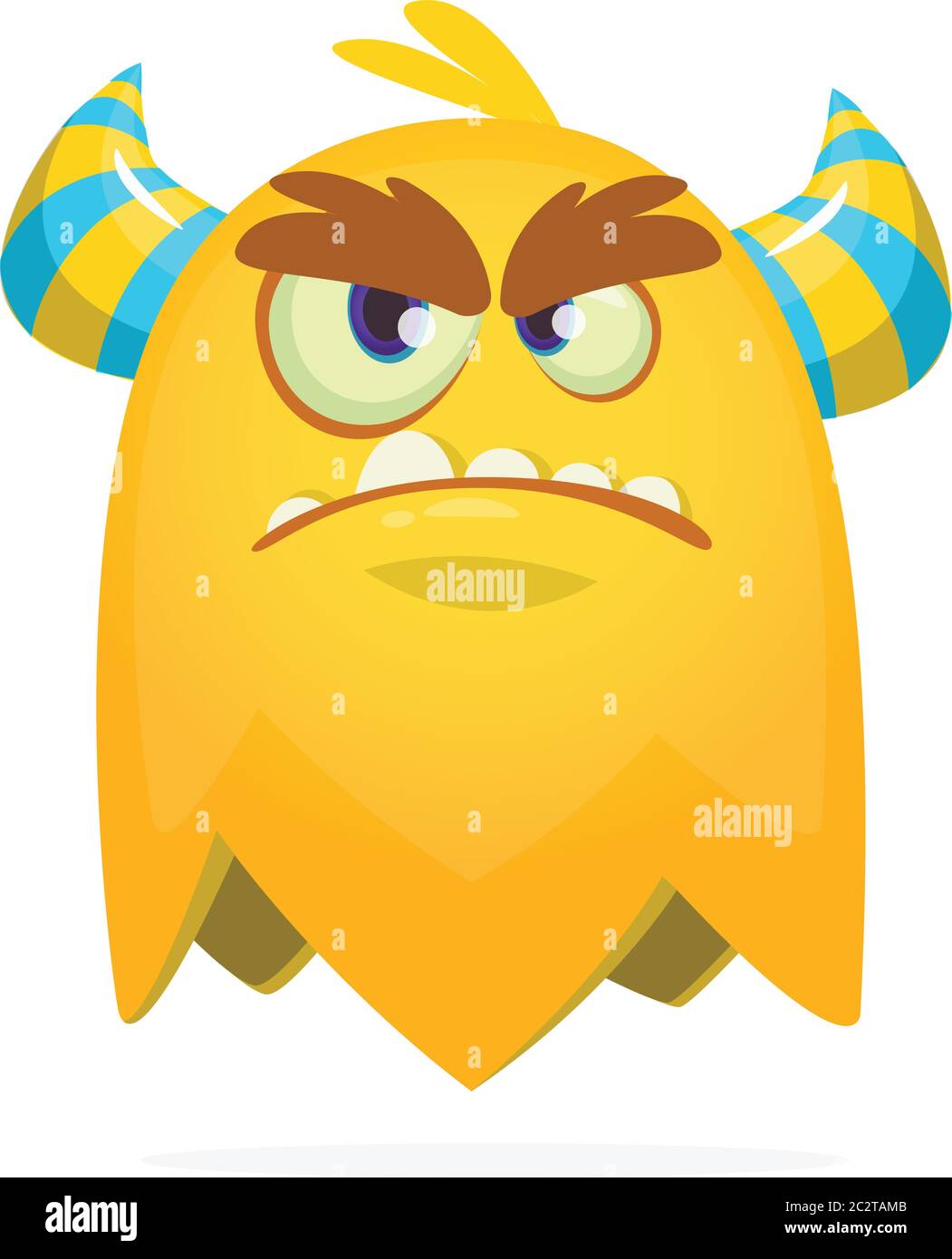 Cartoon angry monster. Halloween illustration of scary monster Stock ...