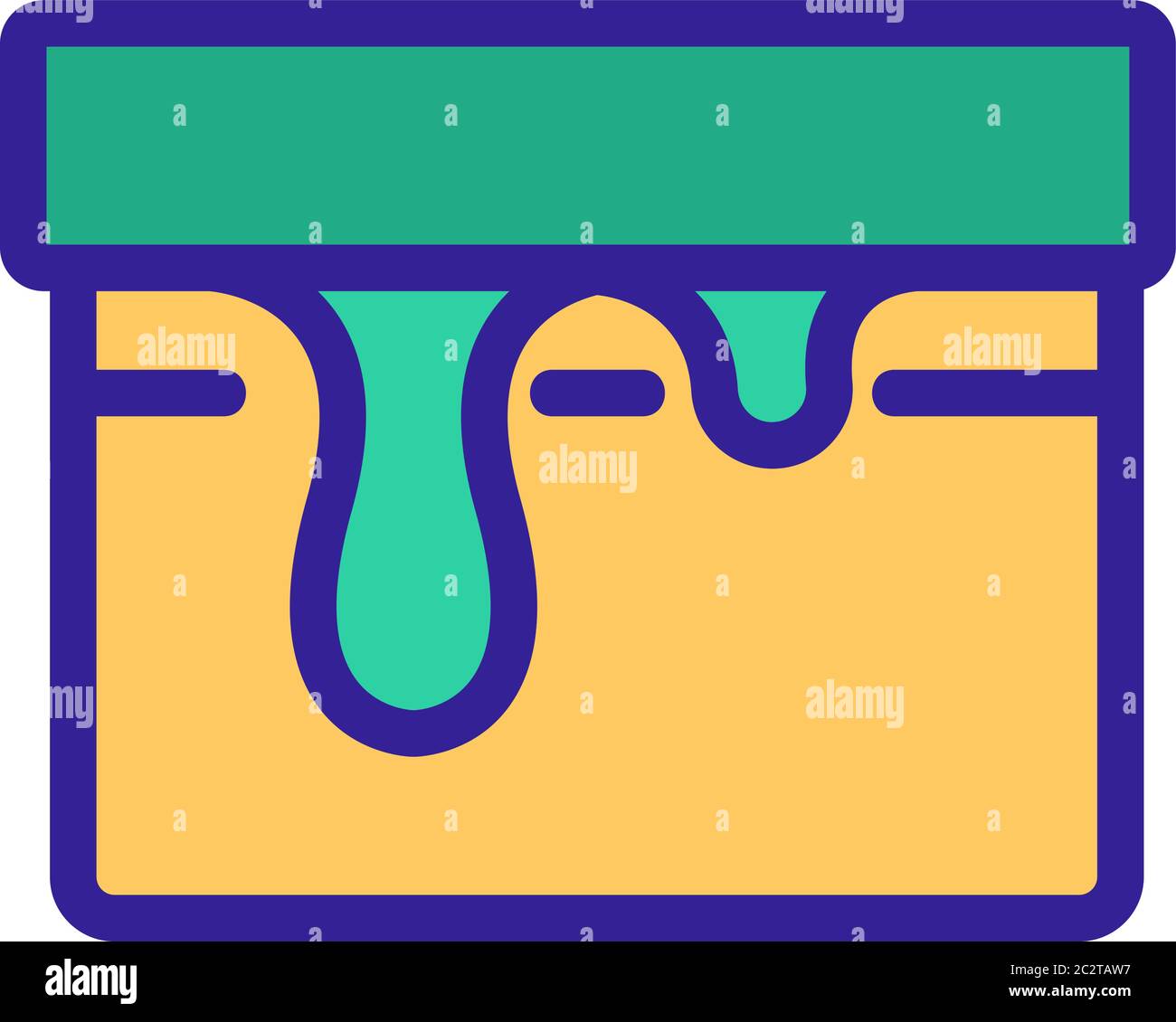 flowing slime from container icon vector outline illustration Stock ...