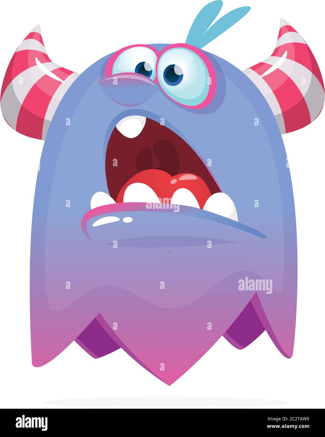 Cartoon angry monster. Halloween illustration of scary monster Stock ...