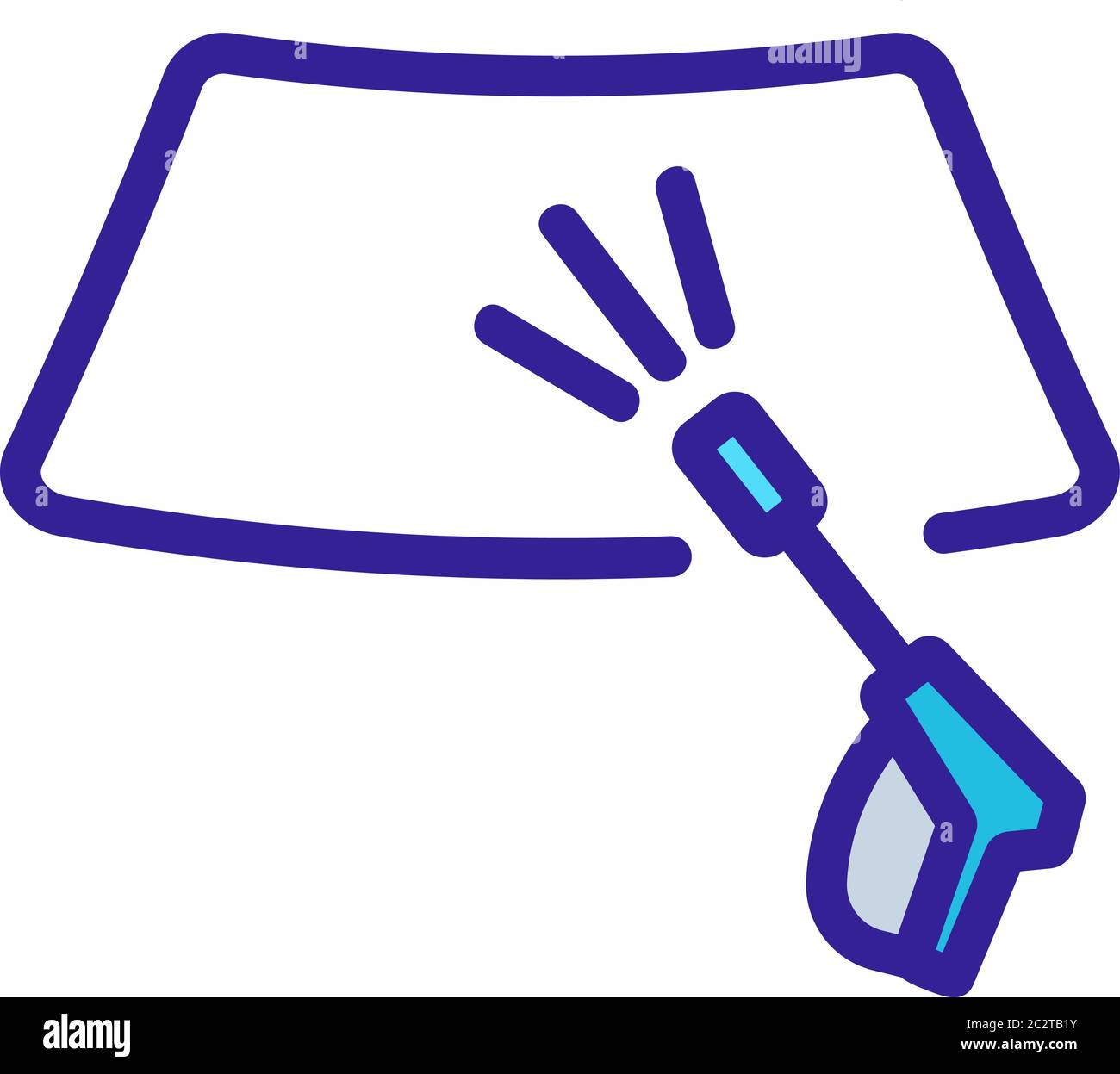 car windshield pressure washer icon vector outline illustration Stock ...