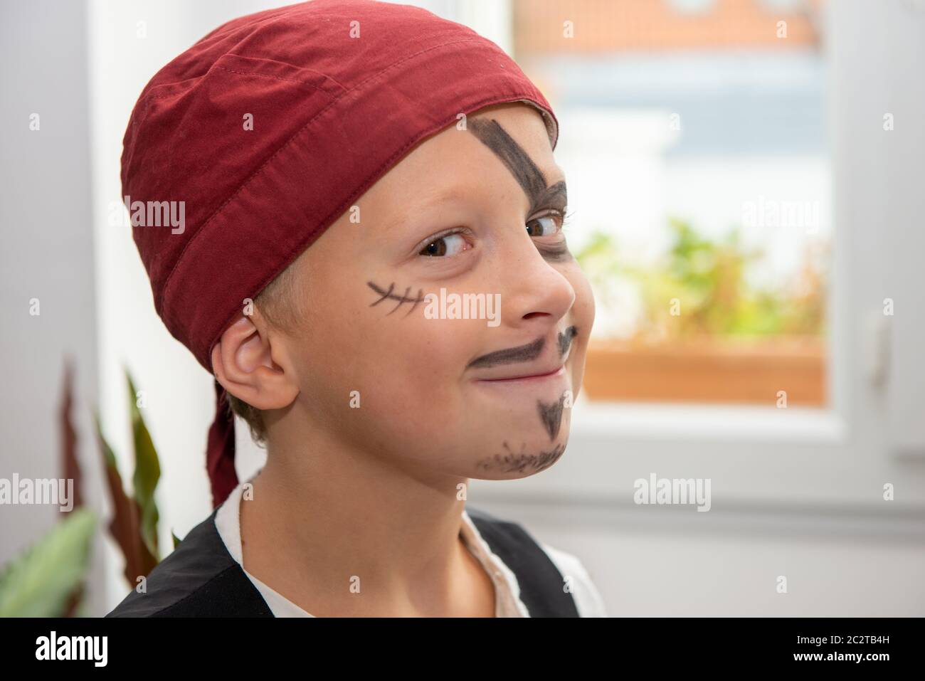portrait of a child disguised as a pirate Stock Photo - Alamy