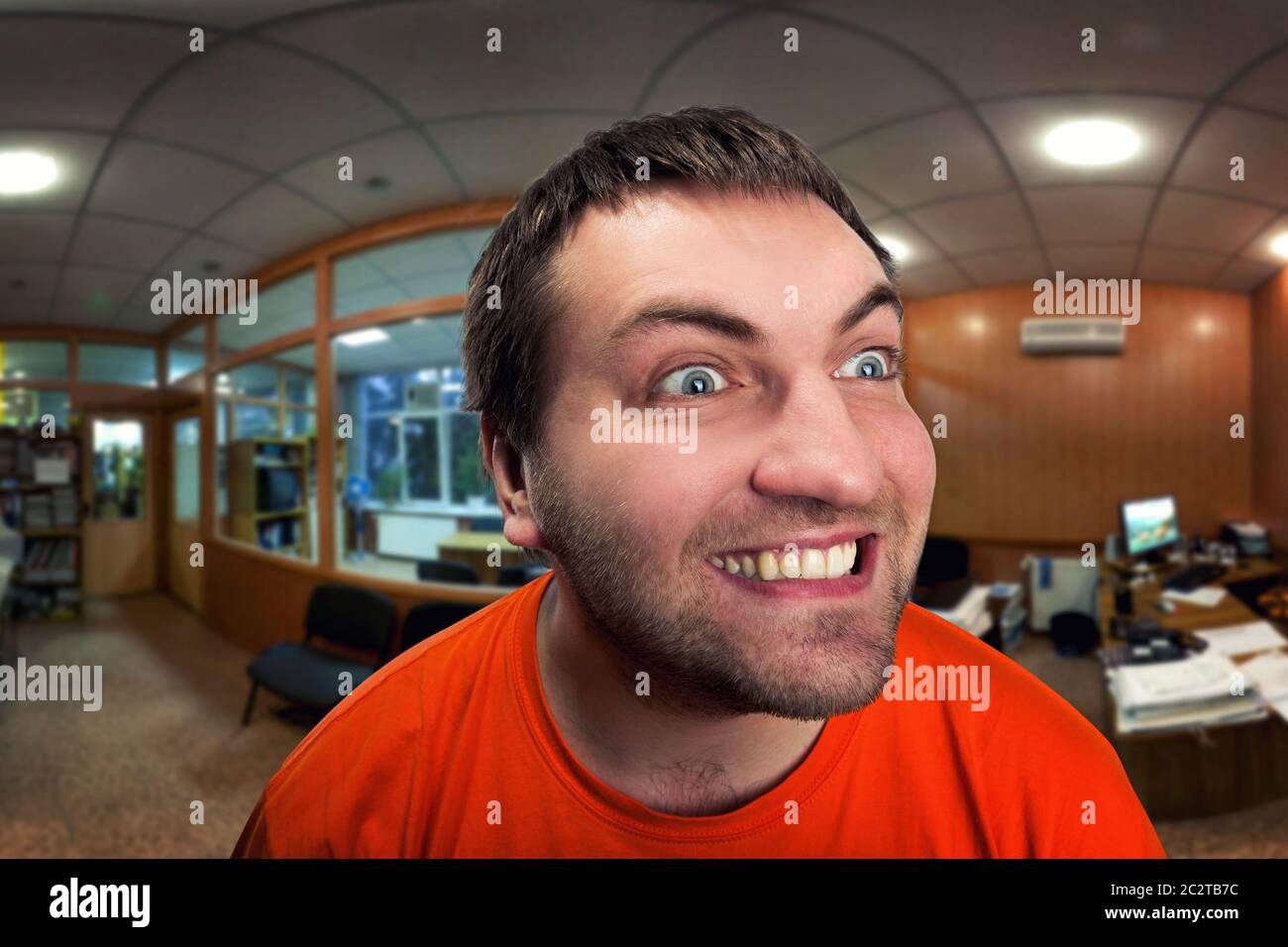 Surprised nerd man at the office Stock Photo - Alamy