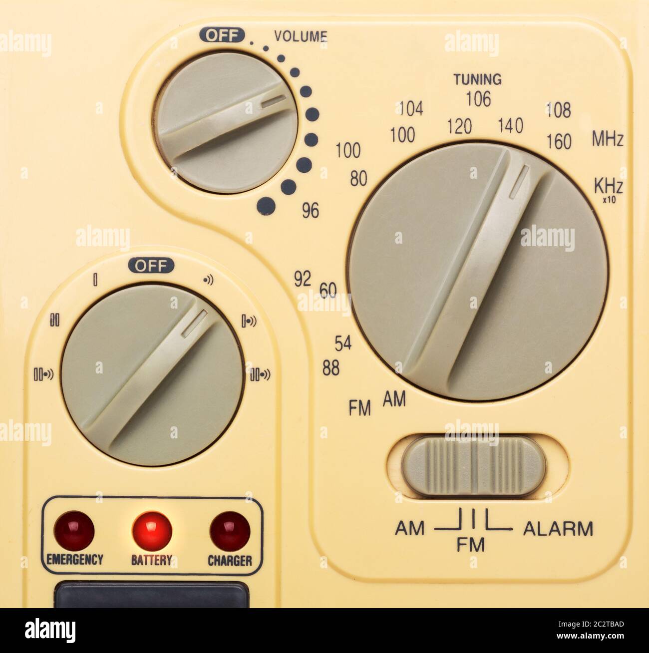 Beige control panel of radio, closeup picture Stock Photo - Alamy