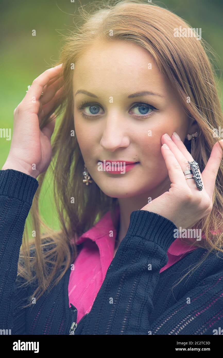 Soft portrait of a pretty young woman Stock Photo - Alamy