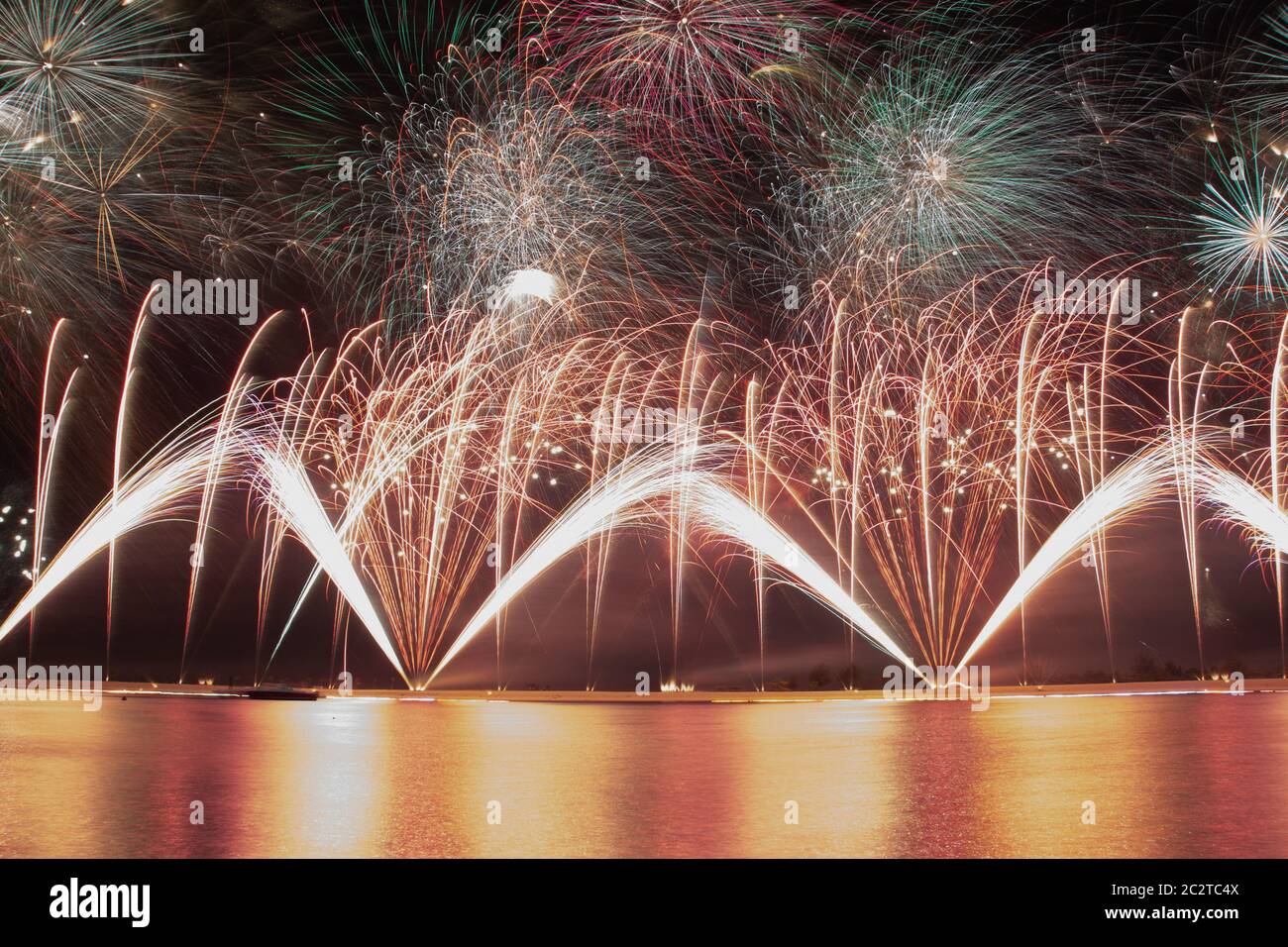 The beautiful fireworks show in the new year eve with my beautiful lady ...