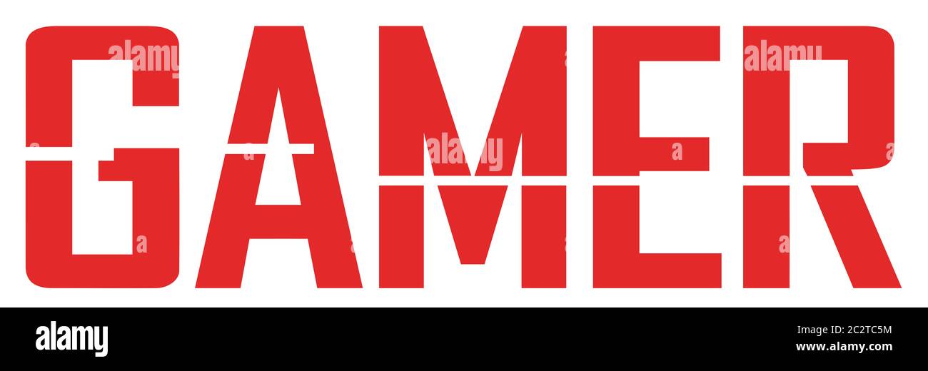 gamer red text illustration arcade eletronic digital Stock Photo - Alamy