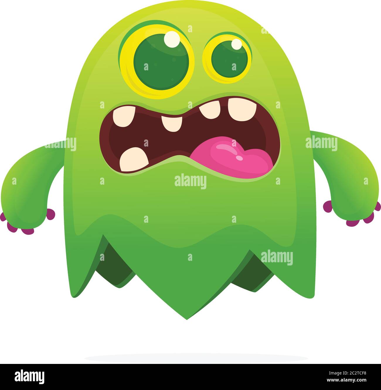 Cartoon angry monster. Halloween illustration of scary monster Stock ...