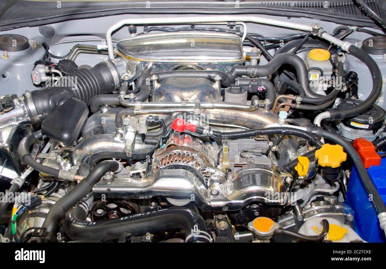 Sport car powerful motor Stock Photo - Alamy