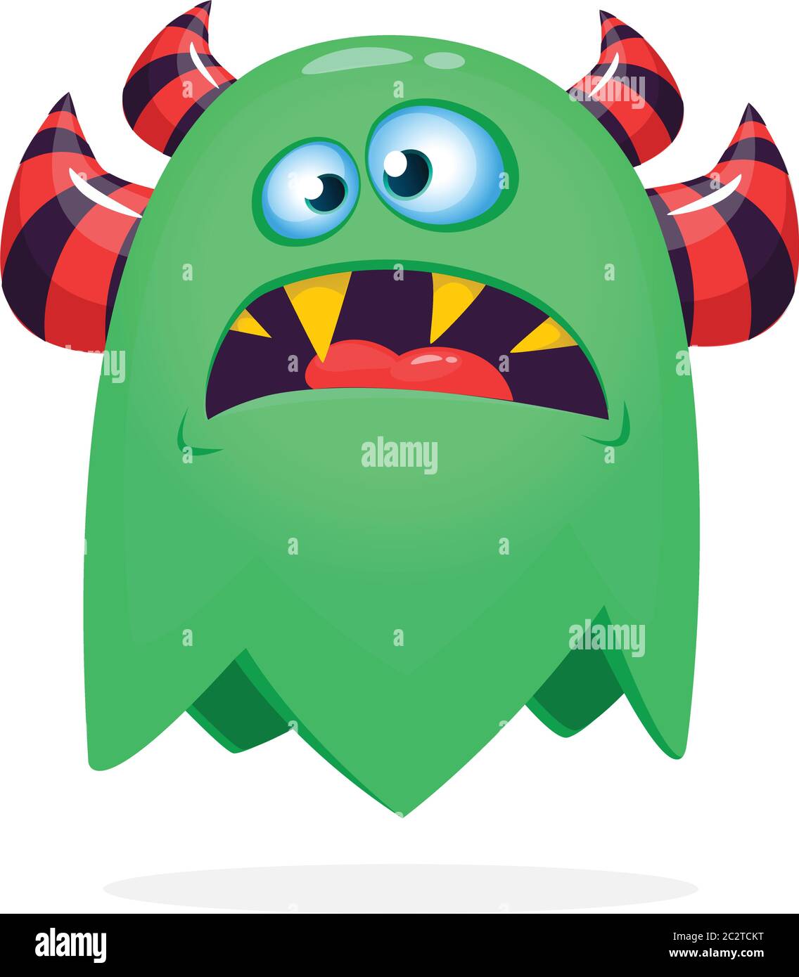 Cartoon angry monster. Halloween illustration of scary monster Stock ...