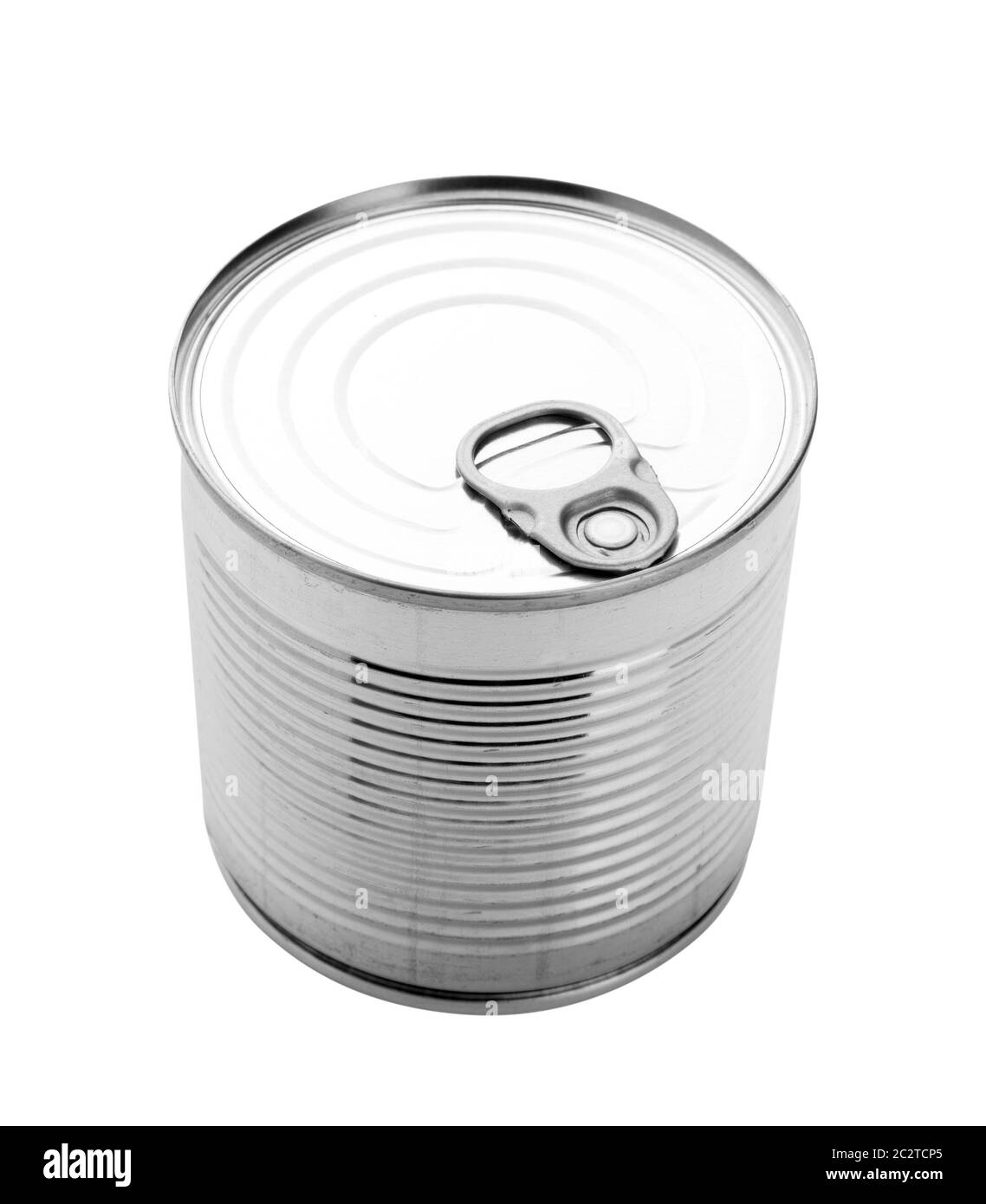 Metallic tin. Isolated over white background. Food packing Stock Photo ...