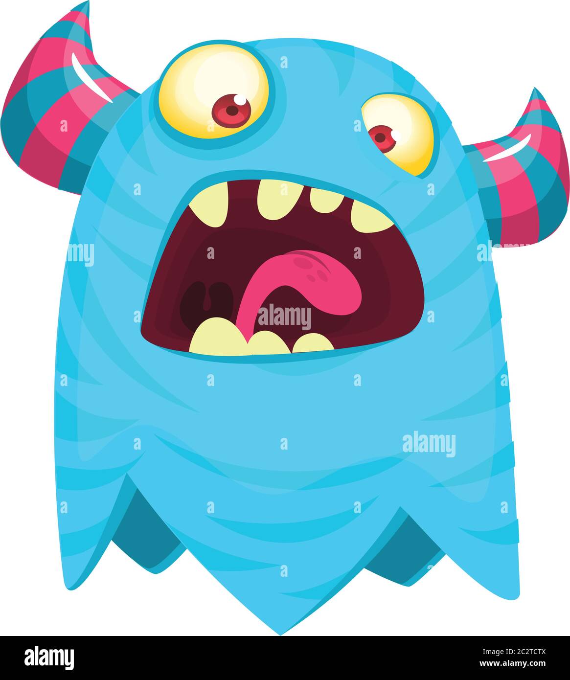 Cartoon angry monster. Halloween illustration of scary monster Stock ...