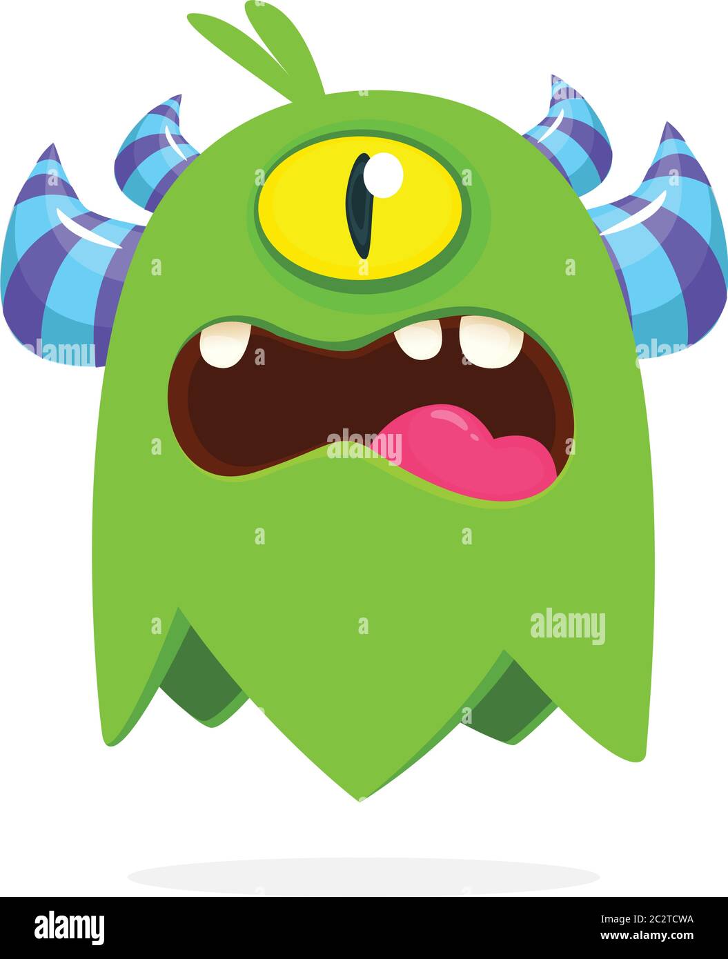 Cartoon angry one eye monster cyclops. Halloween illustration of ...