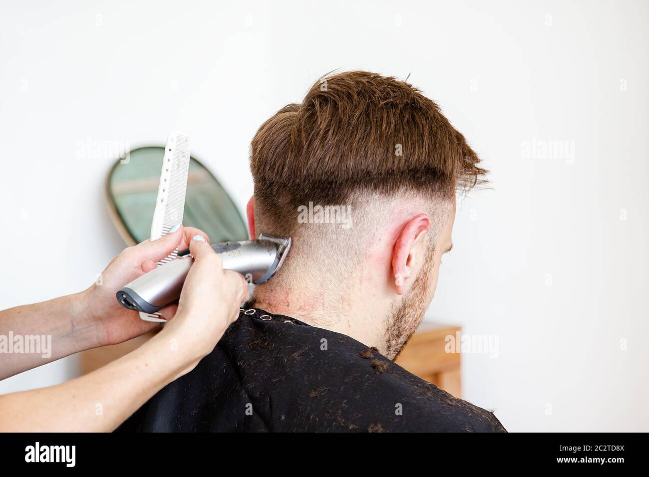 Masculine male barber cutting styling hi-res stock photography and ...