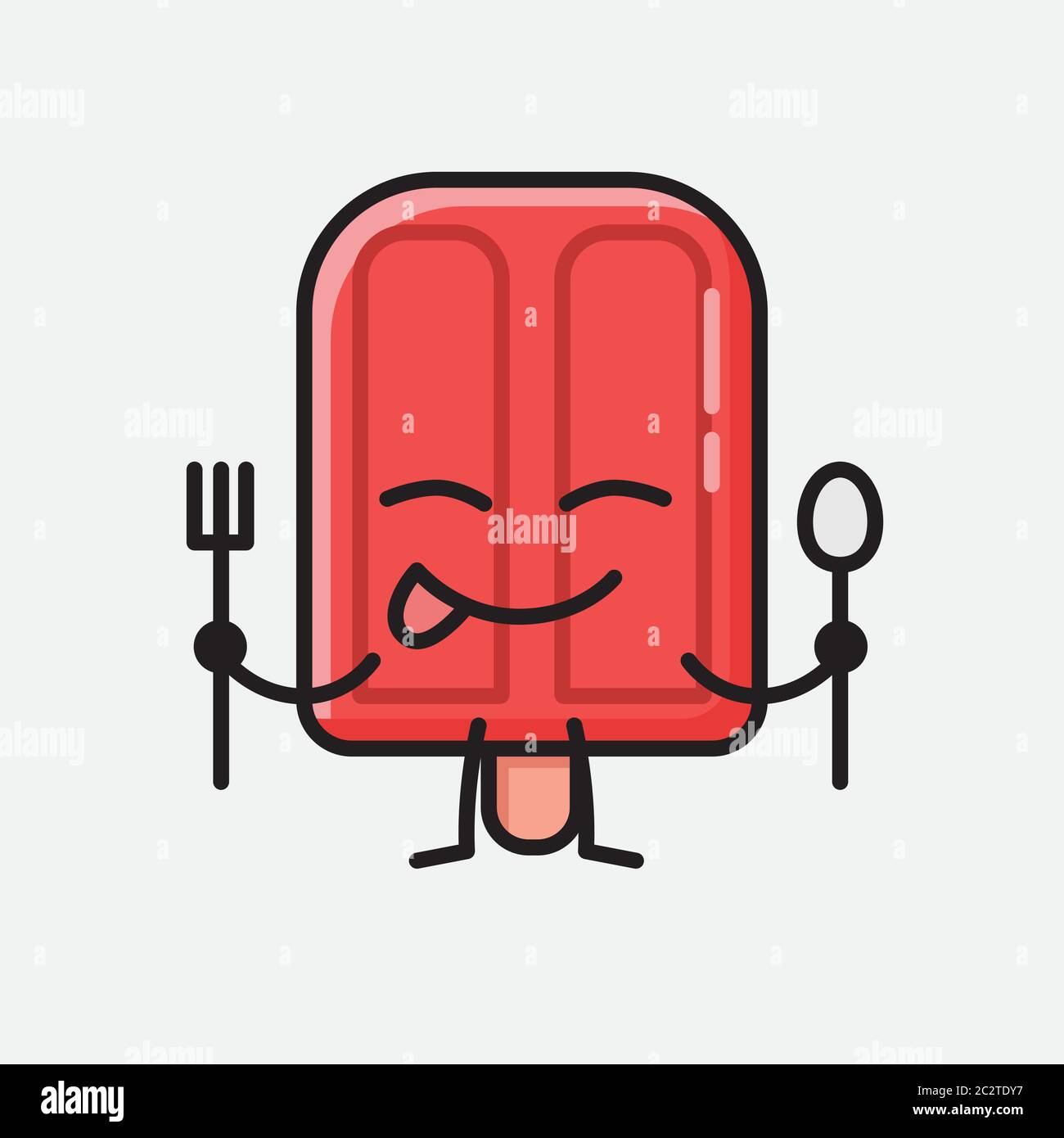 An illustration of Cute Popsicle Mascot Vector Character in Flat Design ...