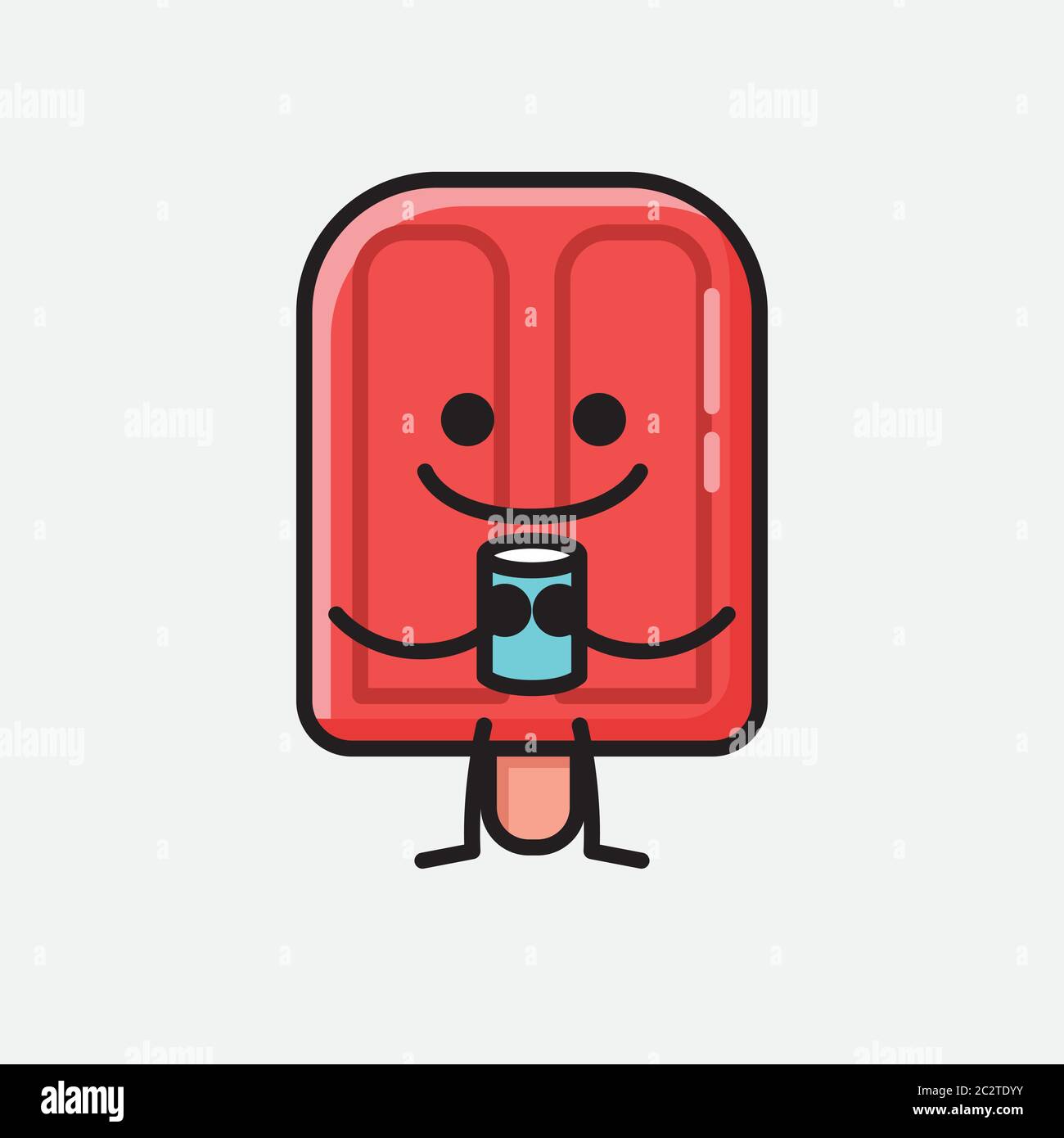An illustration of Cute Popsicle Mascot Vector Character in Flat Design ...
