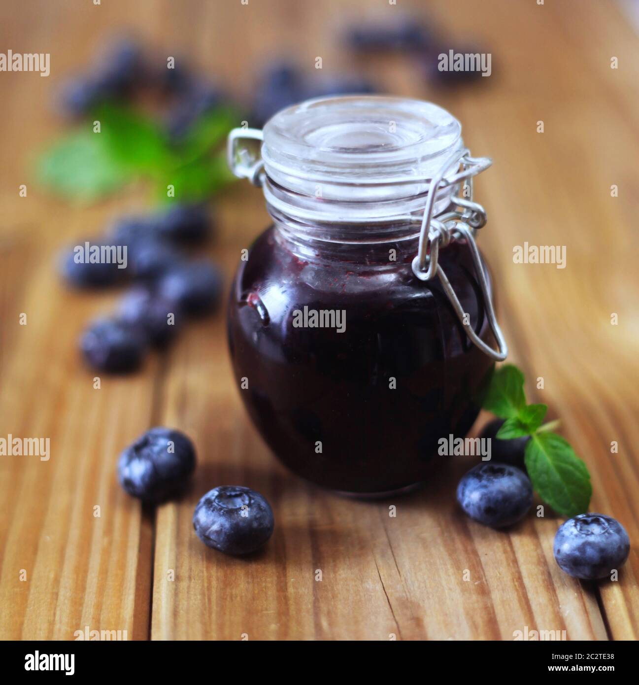 Jam jar with blueberries hi-res stock photography and images - Alamy