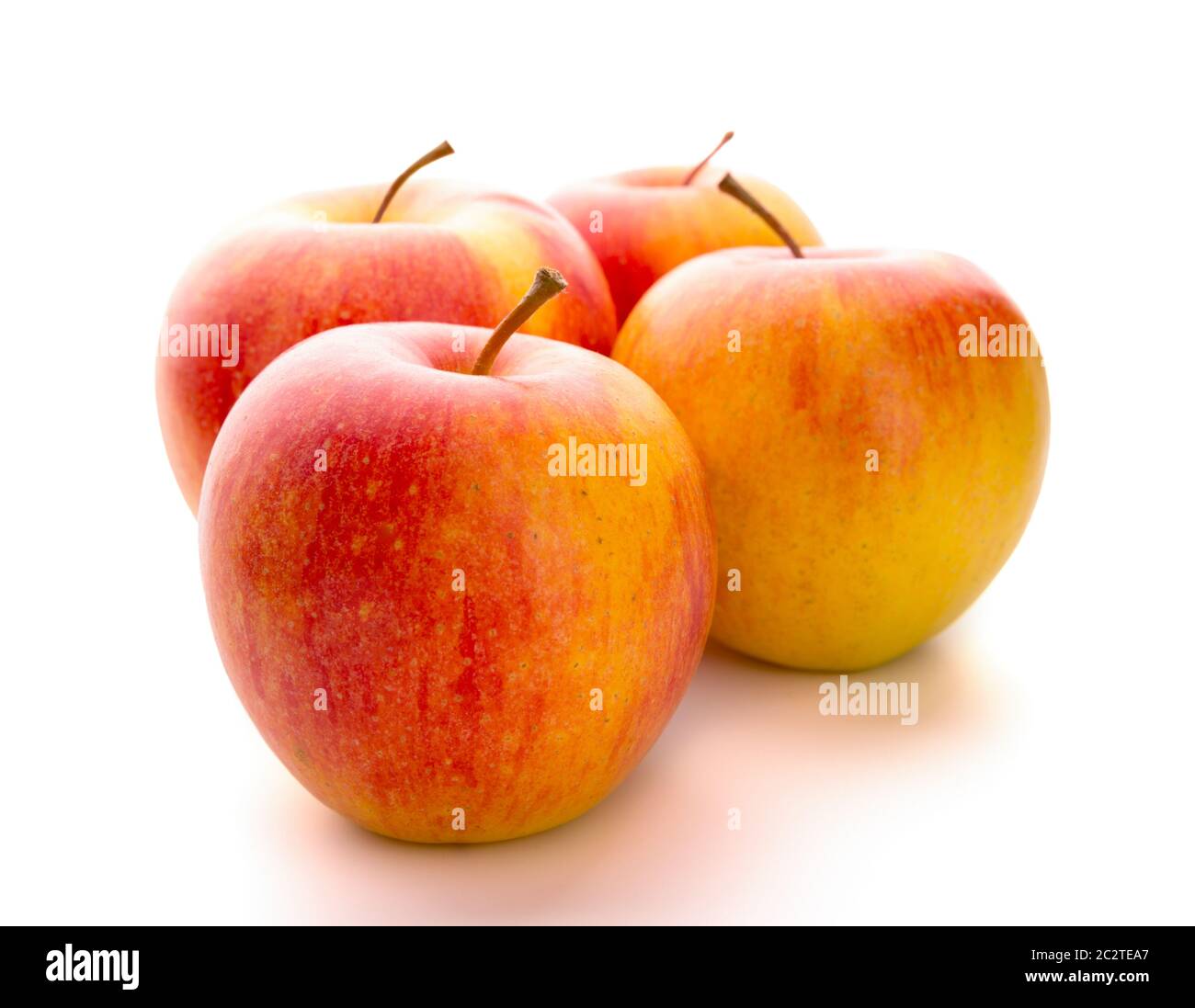 Four apples. Isolated over white background. Fresh fruit Stock Photo ...