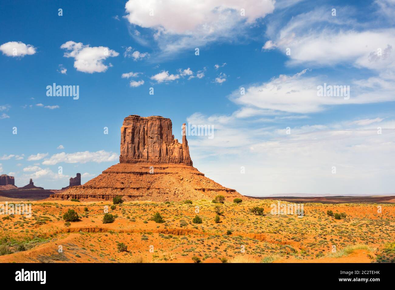 Scenic sandstones and blue cloudy sky at Monument Valley National ...